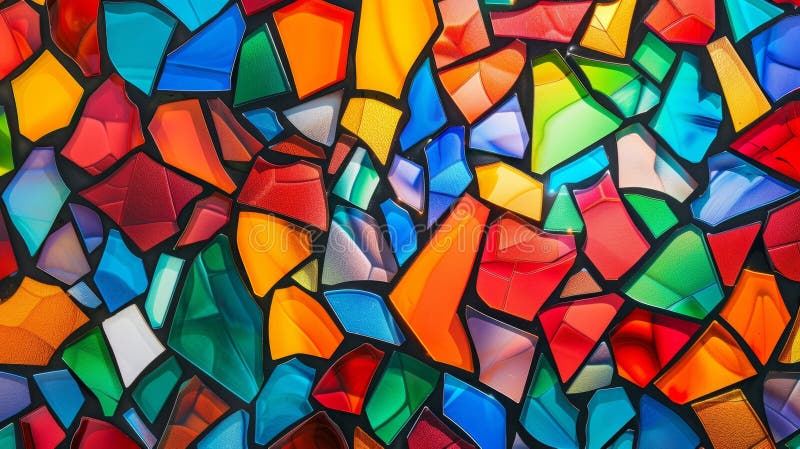 Blank Mockup of a Glass Sculpture Plaque with a Vibrant Mosaic Pattern ...