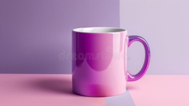 Blank Mockup of a Gradient Pink and Purple Coffee Mug Adding a Pop of ...