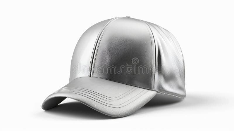 Blank Mockup of a Metallic Silver Baseball Cap with a Curved Brim and ...
