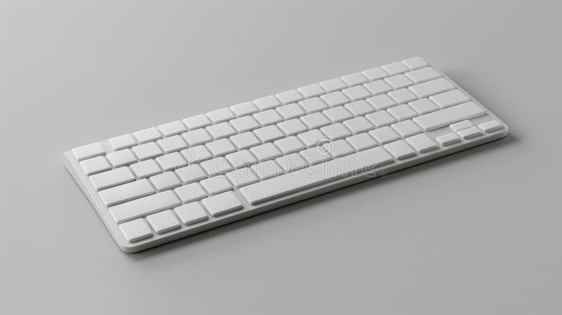 Blank Mockup of a Minimalist Silver Keyboard with No Visible Markings ...