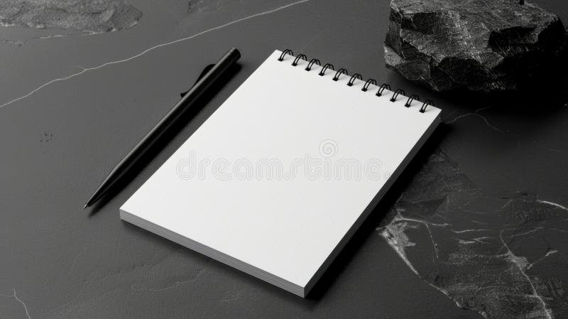 Blank Mockup of a Modern Notepad Featuring a Bold Typographic Design ...