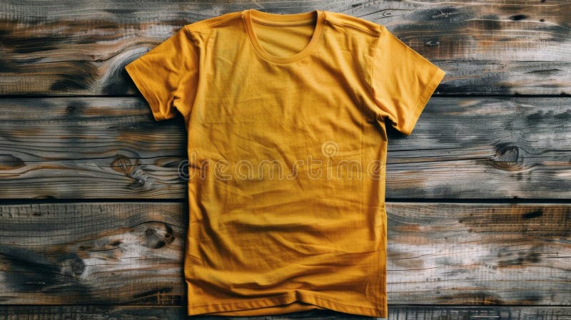 Blank Mockup of a Mustard Yellow Tshirt with a Distressed Vintage ...