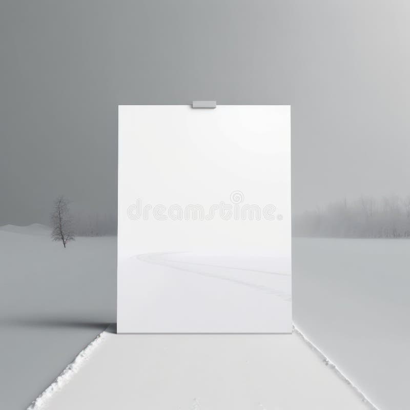 Blank Mockup of Poster Billboard on Path of Ice and a Wind of Snow AI ...