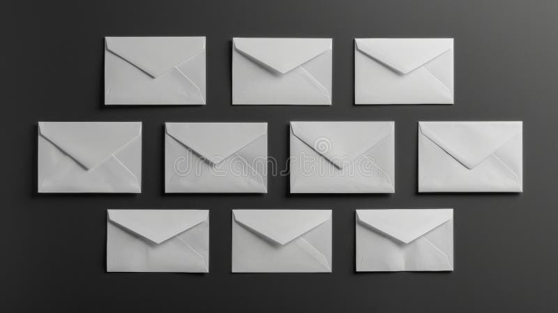 Blank Mockup of a Set of Monochromatic Envelopes with a Subtle Texture ...