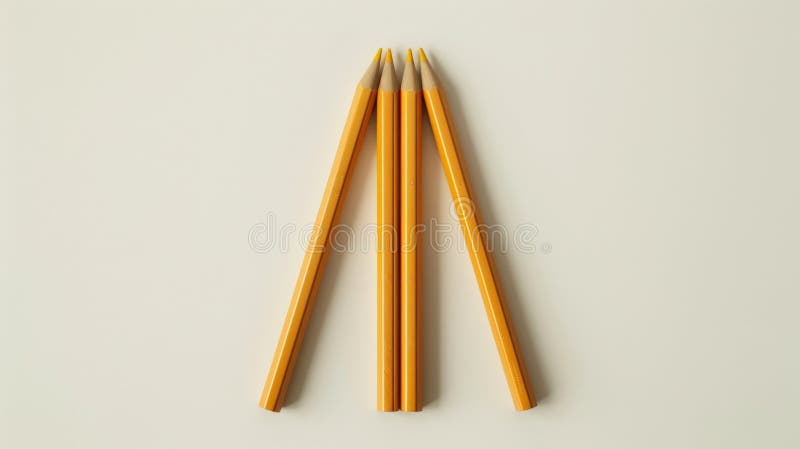 Blank Mockup of a Set of Pencils Arranged To Form a Triangle Creating a ...