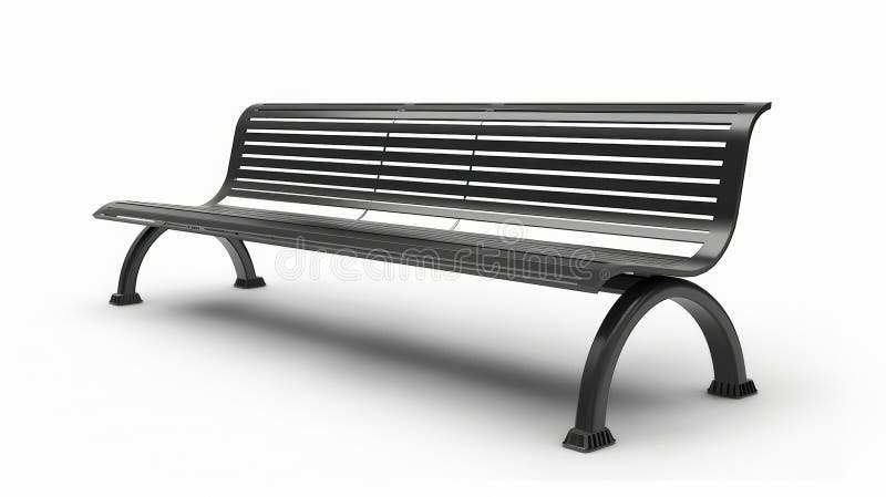Blank Mockup of a Sleek Metal Park Bench with a Curved Seat and ...