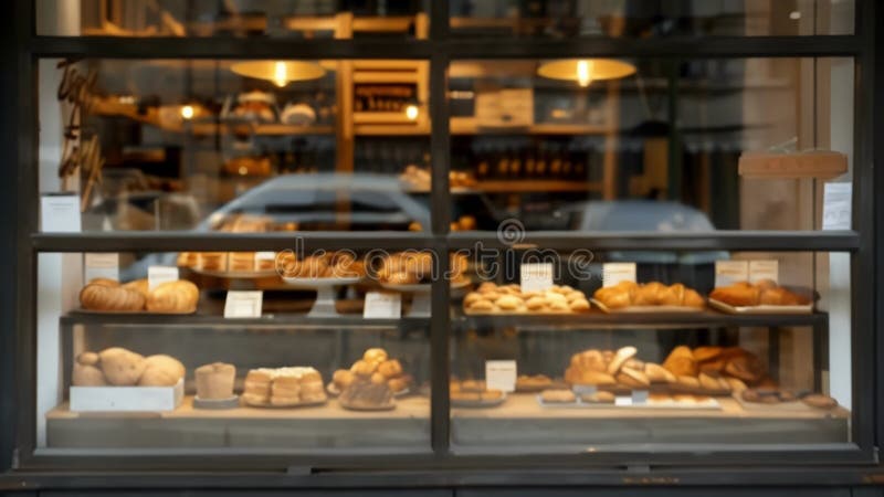 Blank Mockup of a Storefront Window Display Featuring a Gourmet Bakery ...