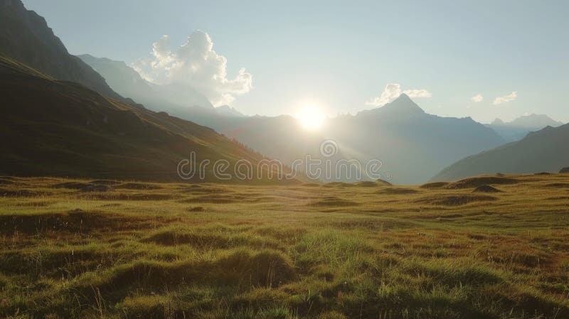 Blank Mockup of a Travel Poster with a Scenic Mountain Landscape and ...