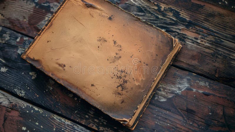 Blank Mockup of a Vintageinspired Notebook with Weathered Edges and a ...