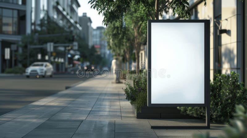 Blank Mockup of a Waterproof Sidewalk Sign with a Snap Frame for Quick ...