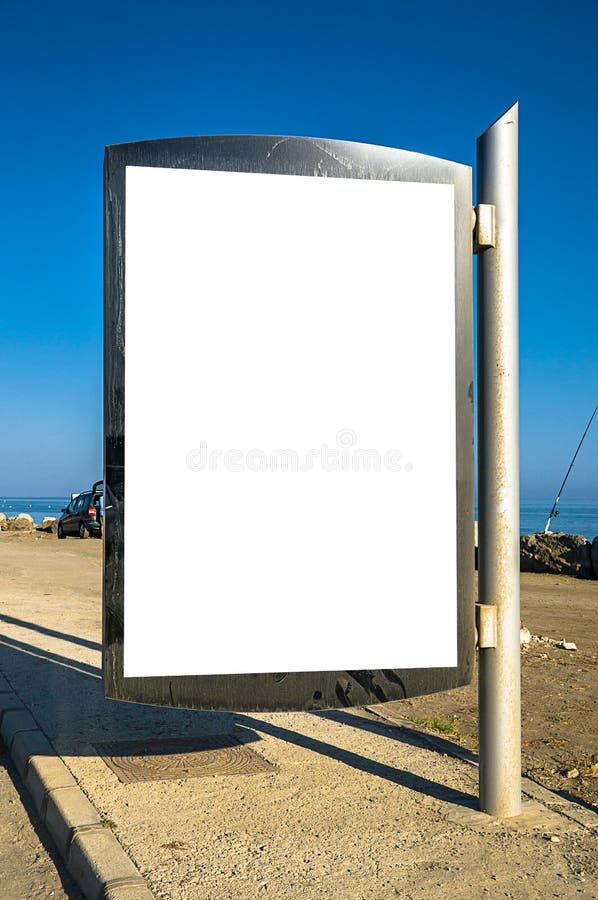 Blank Modern Advertising Panel on the Roadside Stock Image - Image of ...
