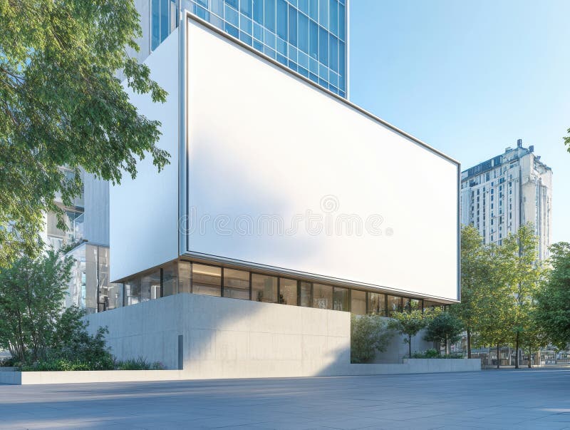 Blank Modern Billboard Facade on Building Exterior Display Structure in ...