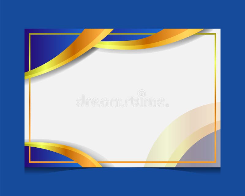 Blank Modern Blue and Gold Certificate Paper Template Concept Stock ...