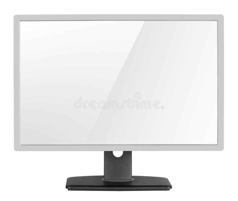 Blank Modern Computer Display on White Stock Photo - Image of clipping ...