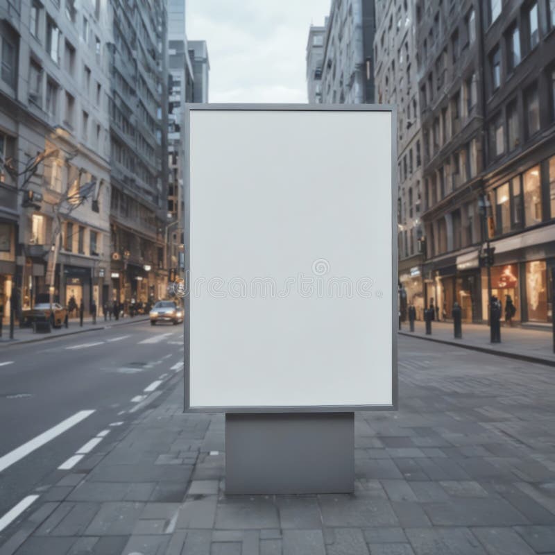 Blank Modern Sign Billboard Copy Space Mockup at City Stock ...