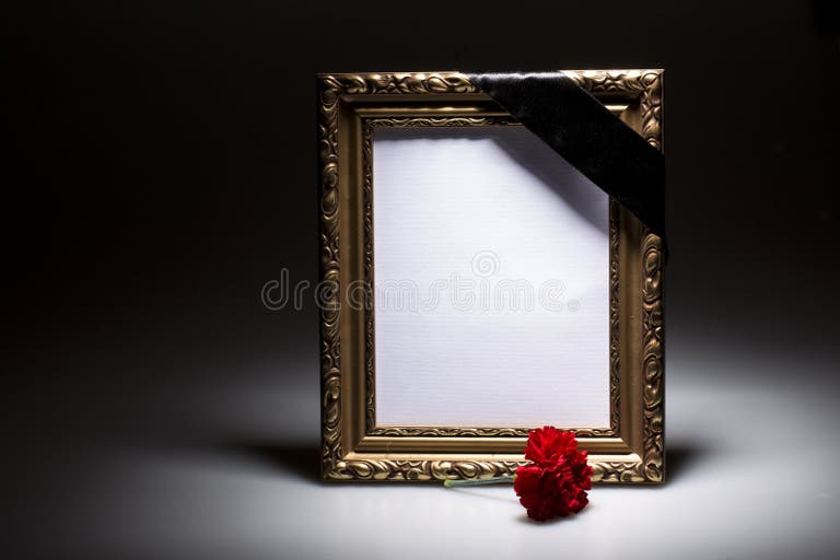 Blank Mourning Frame on the Dark Background Stock Image - Image of ache ...