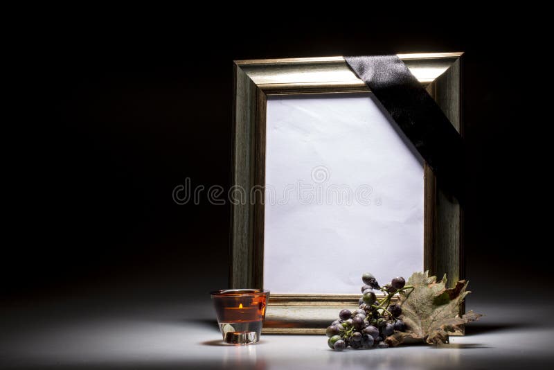 Blank Mourning Frame on the Dark Background Stock Photo - Image of ...
