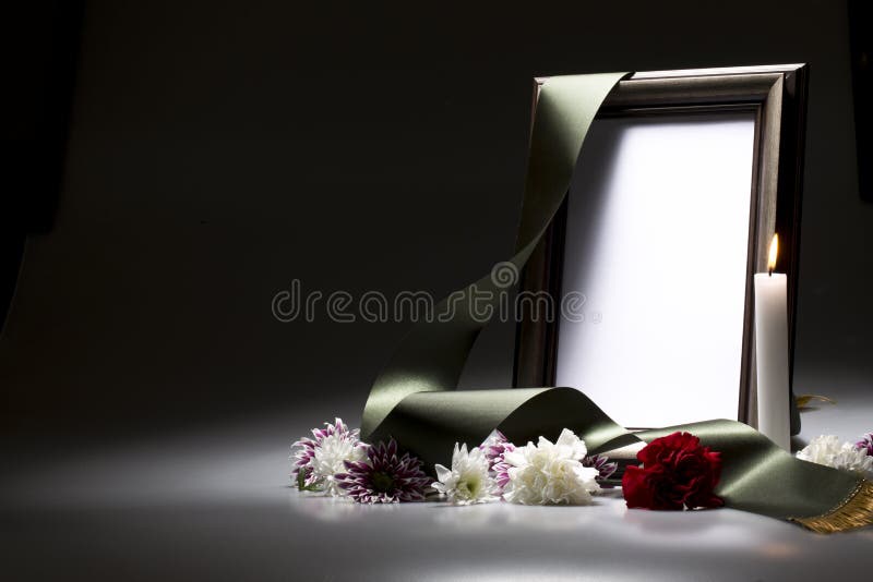 Blank Mourning Frame for Sympathy Card Stock Image - Image of flower ...