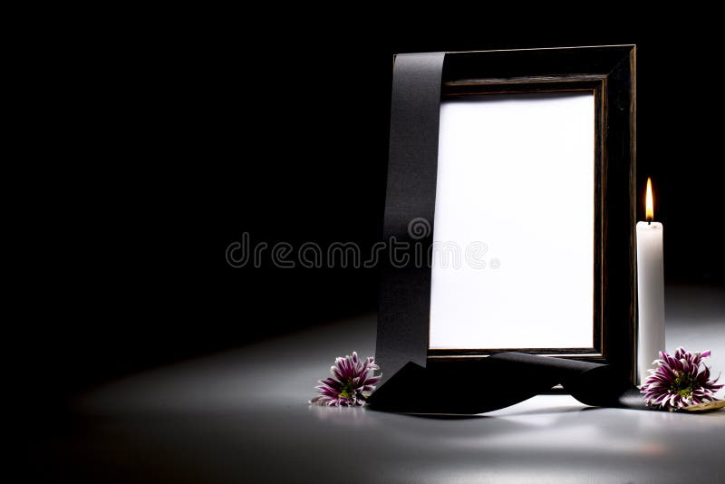 Blank Mourning Frame for Sympathy Card Stock Image - Image of mournful ...