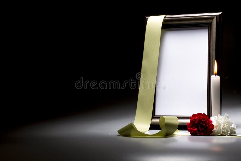 Blank Mourning Frame for Sympathy Card Stock Image - Image of dark ...