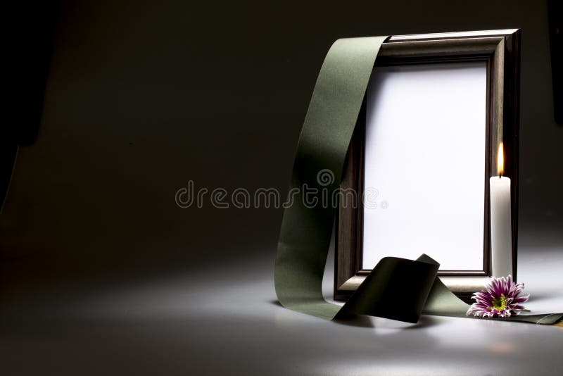 Blank Mourning Frame for Sympathy Card Stock Image - Image of chagrin ...