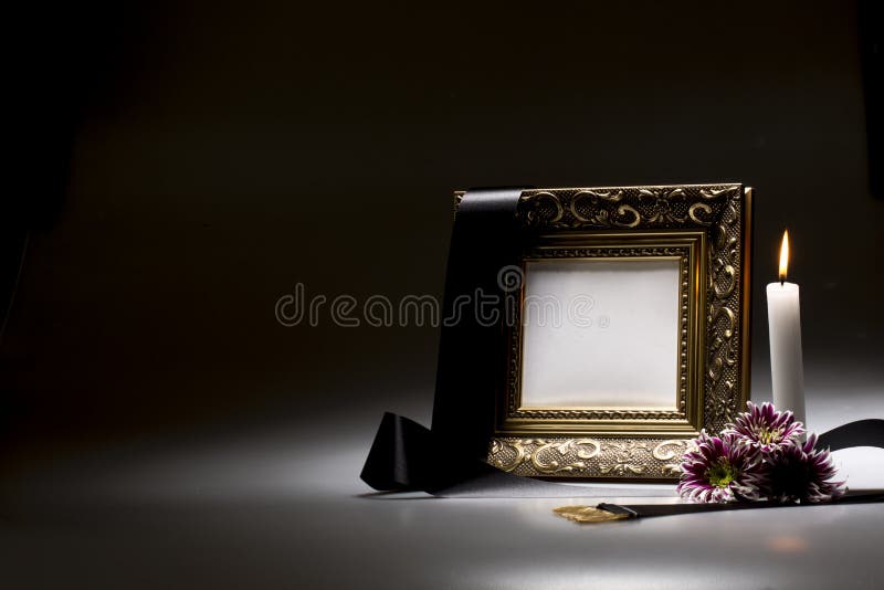 Blank Mourning Frame for Sympathy Card Stock Photo - Image of funeral ...