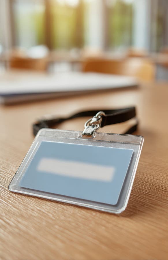 Blank Name Tag on Table in Conference Room Stock Image - Image of guest ...