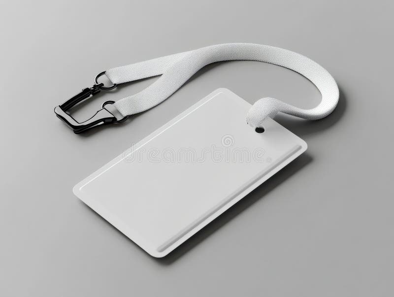 Blank Name Tag with White Lanyard Mockup for Events and Identification ...