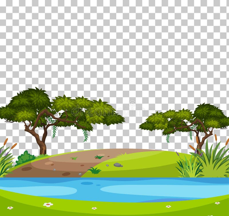 Blank Nature Park Scene Landscape on Transparent Background Stock ...