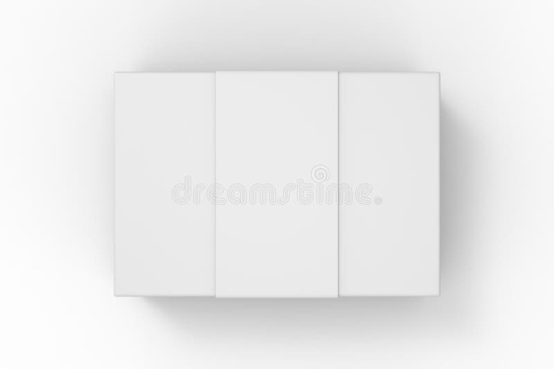 Blank Neck Box with Paper Ribbon Label. 3d Render Illustration. Stock ...