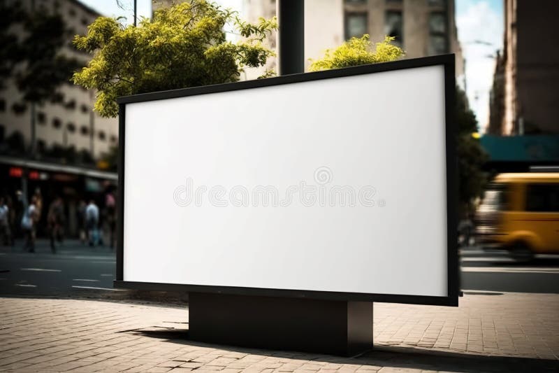 Big Neon Box Mockup on the Parking Lot, for Advertising Concept ...