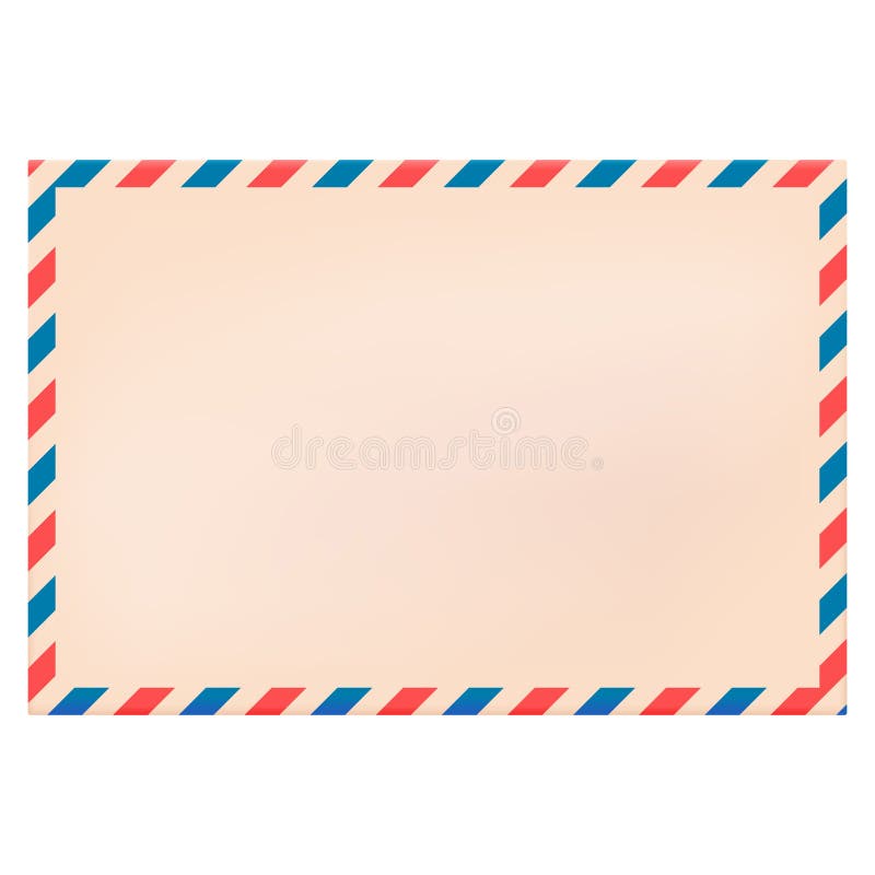 Blank New Envelope with Red and Blue Striped Border Stock Vector ...