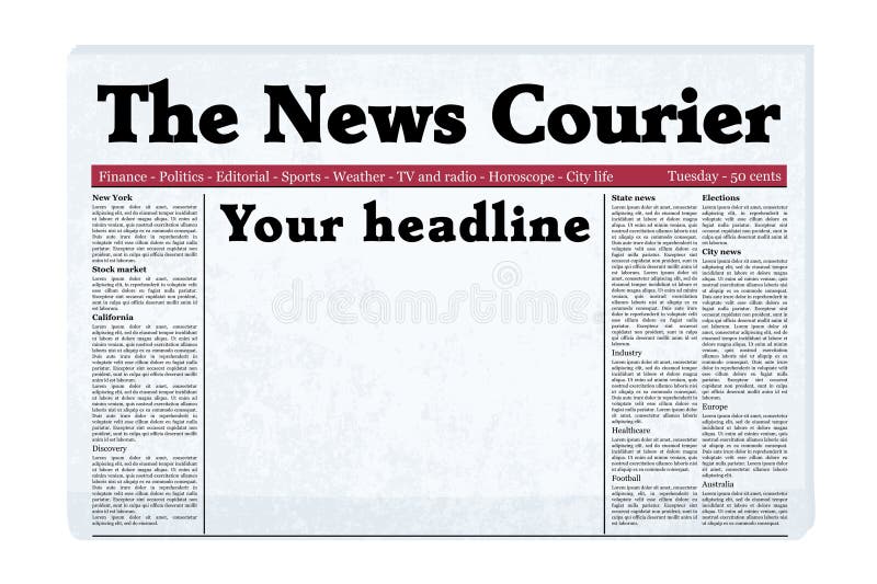 Front Page Newspaper Article Template