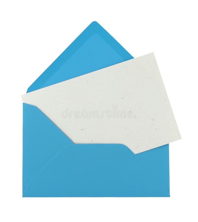 Blank Note in a Blue Envelope Stock Image - Image of envelope ...