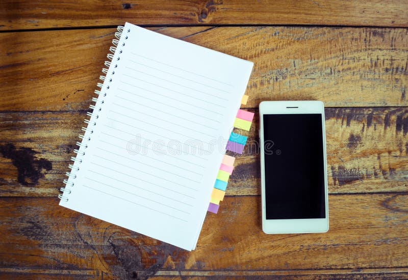 Blank Note Book with and Smart Phone Stock Photo - Image of nature ...