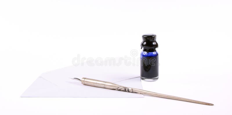 Blank Note Card Envelope Dip Pen Inkwell Stock Photos - Free & Royalty ...