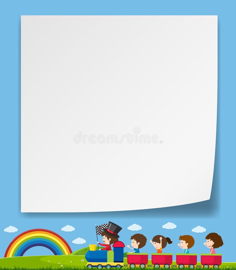 A blank note with children stock vector. Illustration of paper - 124230878