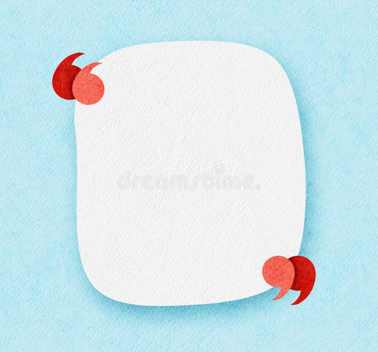 Blank Note with Curved Quotation Marks on a Soft Blue Background, Ideal ...