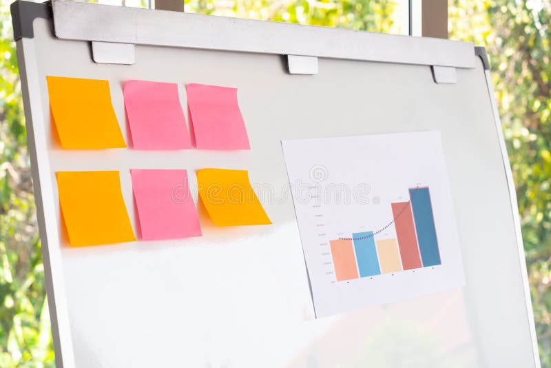 Blank Note and Data Chart for Business Analysis on the White Board ...