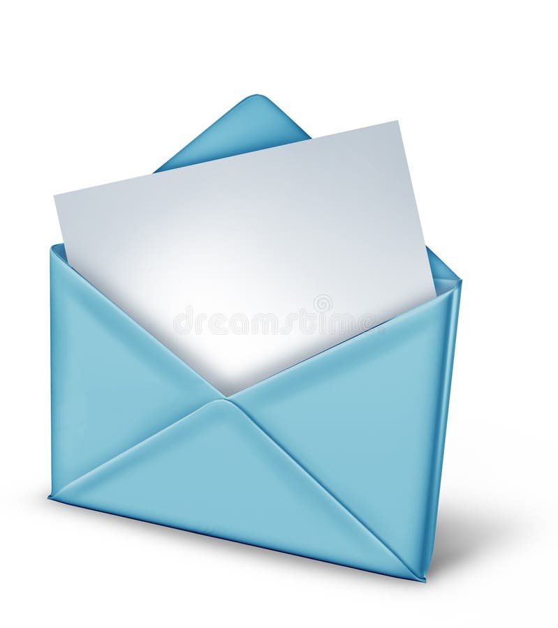 Blank note in an envelope stock illustration. Illustration of symbol ...