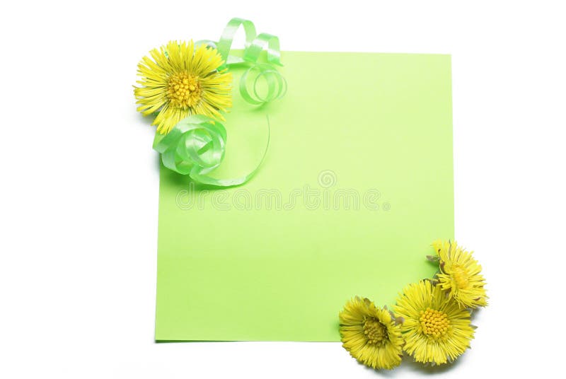 Blank note with flowers stock image. Image of list, clip - 13826681