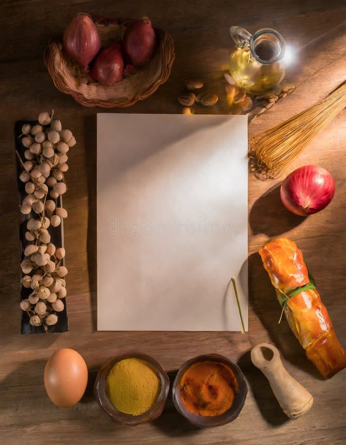 Blank Note Framed by Asian Food Ingredients Stock Illustration ...