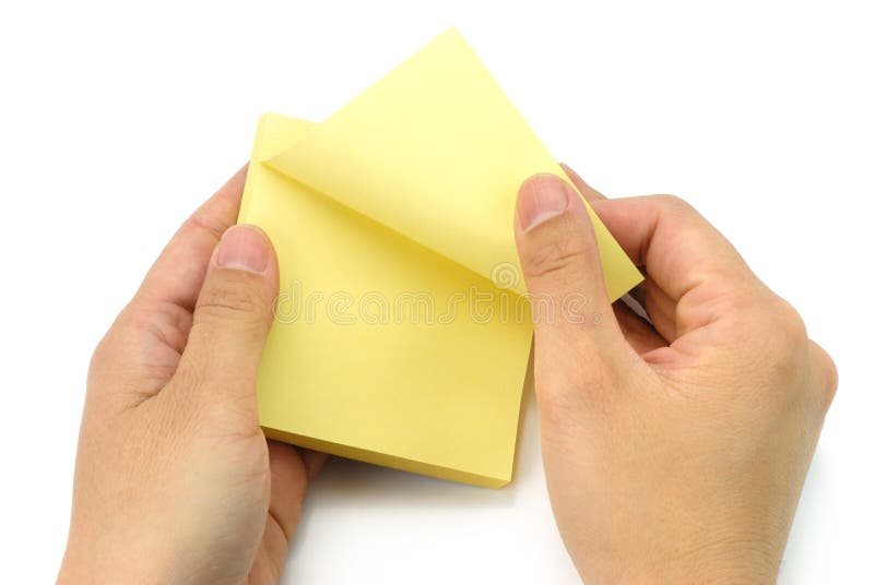 Adult Man Hand Holding Sticky Note Stock Photo - Image of hand, post ...