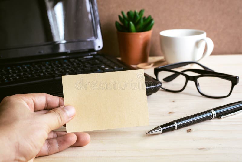 Blank Note with Laptop and Cup of Coffee Stock Image - Image of coffee ...