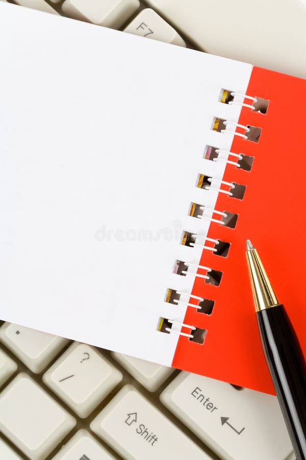 Blank Note Pad and Keyboard Stock Image - Image of paper, book: 8158607