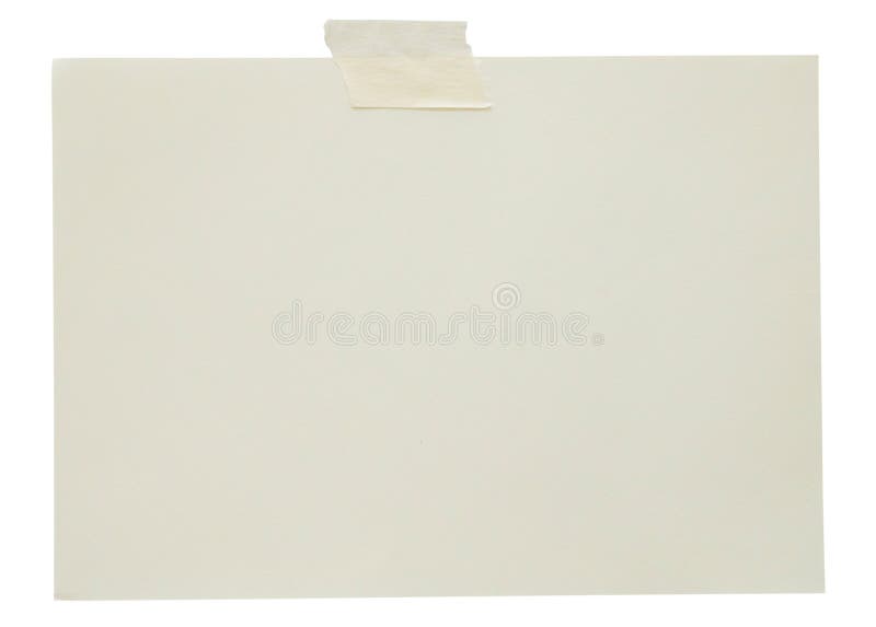 Blank Note Paper with Adhesive Tape Isolated on White Stock Photo ...