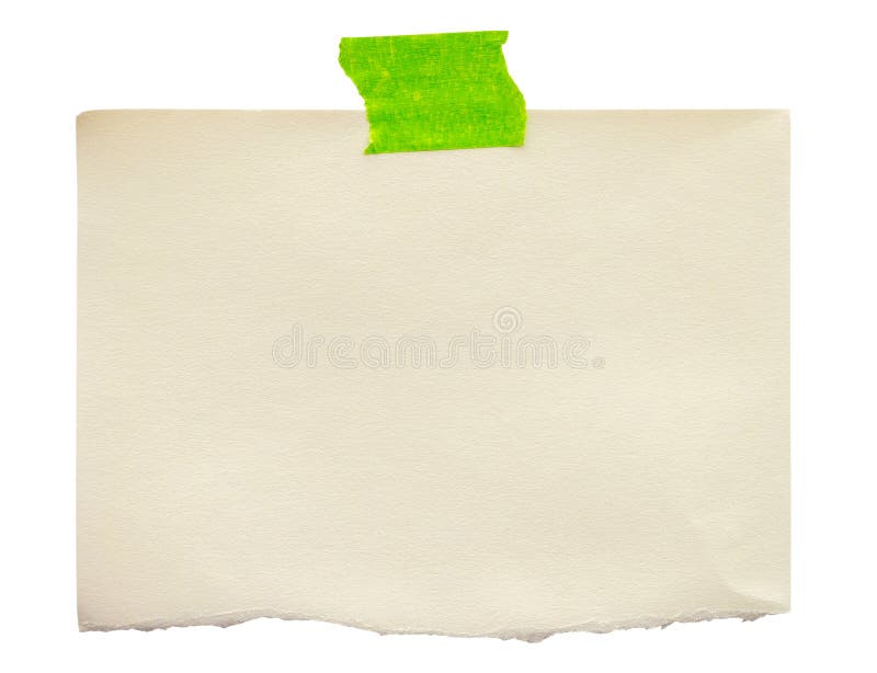 Blank Note Paper with Adhesive Tape Isolated on White Stock Photo ...