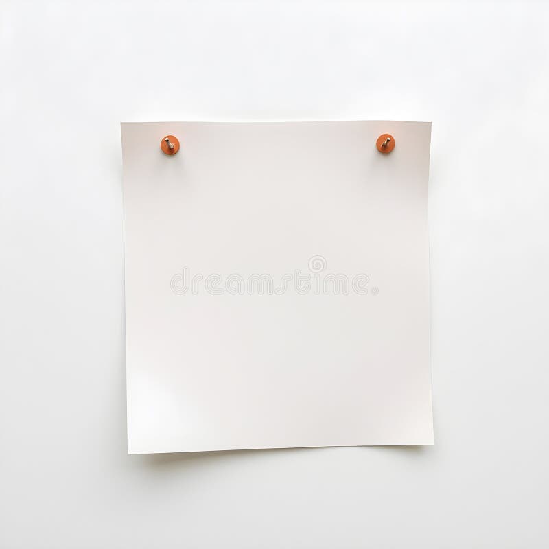 Blank Note Paper Attached To a White Wall, Stock Photo - Image of shelf ...