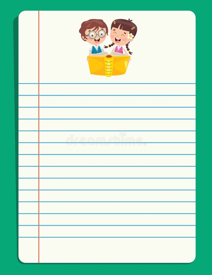 Blank Note Paper for Children Education Stock Vector - Illustration of ...