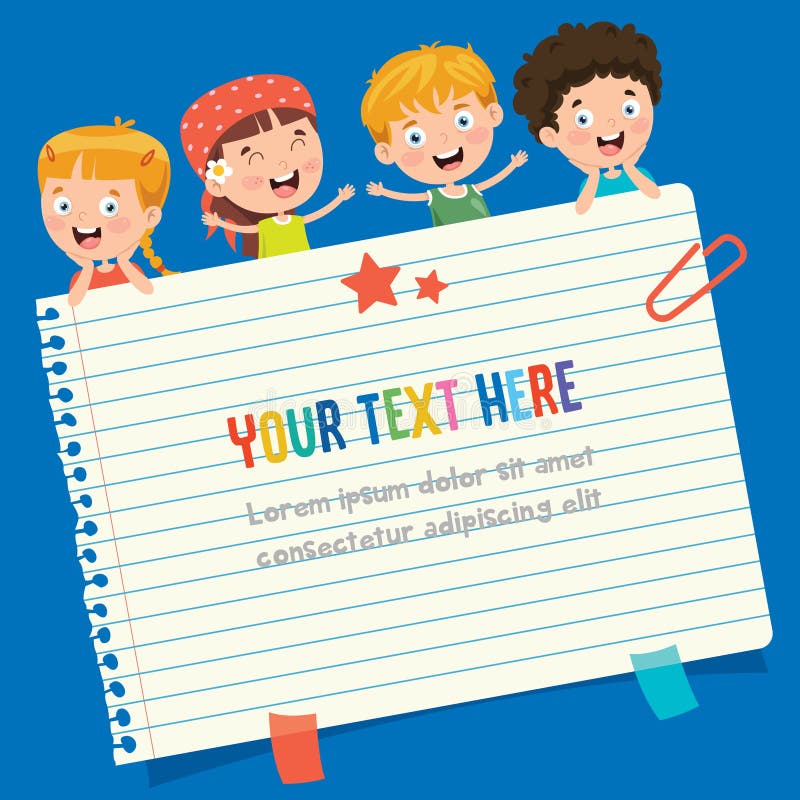 Blank Note Paper for Children Education Stock Vector - Illustration of ...